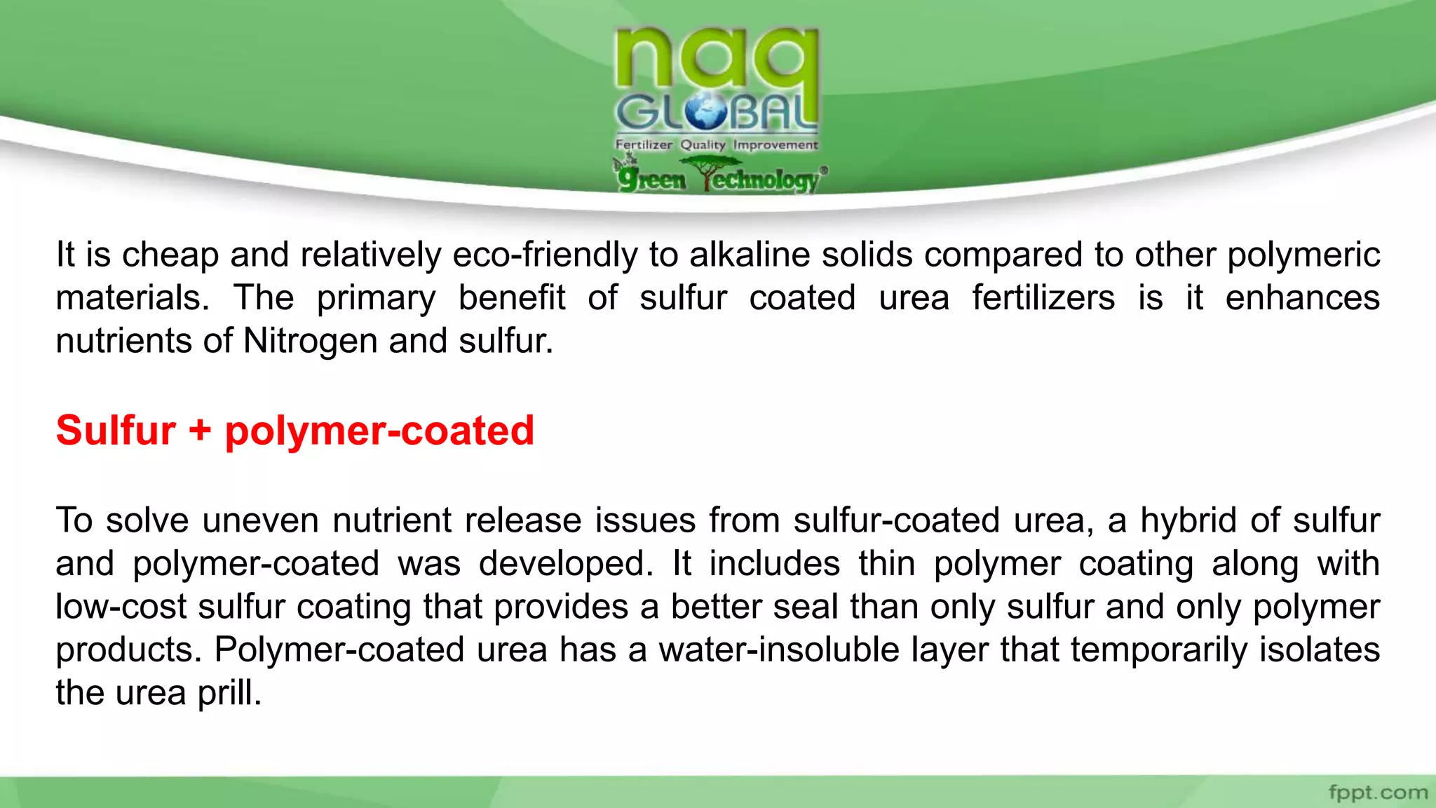Fertilizer Coating Materials Increase Fertilizer Efficiency In ...