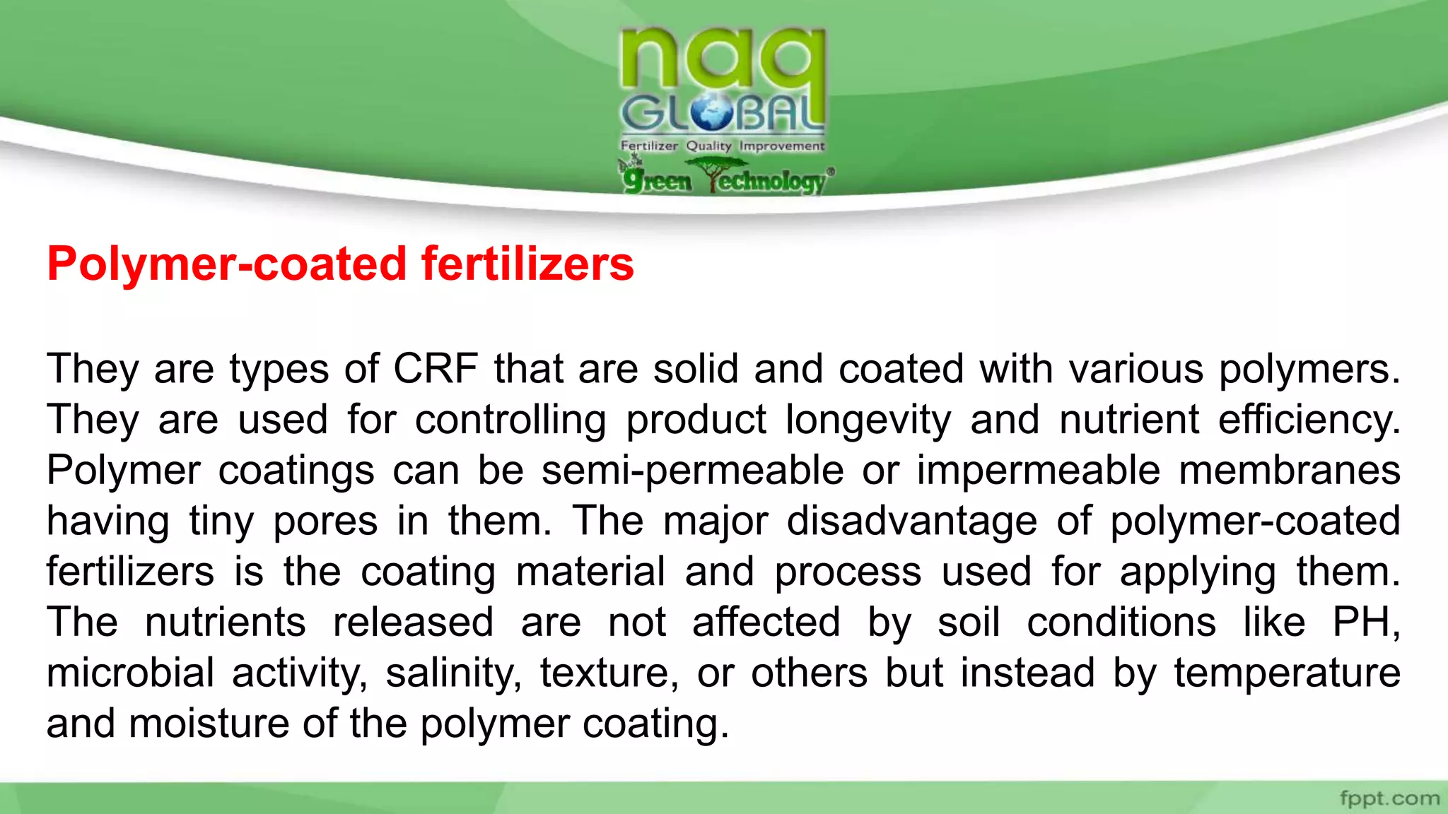 Fertilizer Coating Materials Increase Fertilizer Efficiency In ...