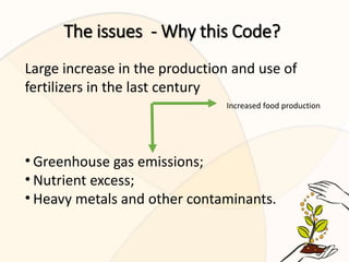 Towards the implementation of the Fertilizer Code at the global level | PPT