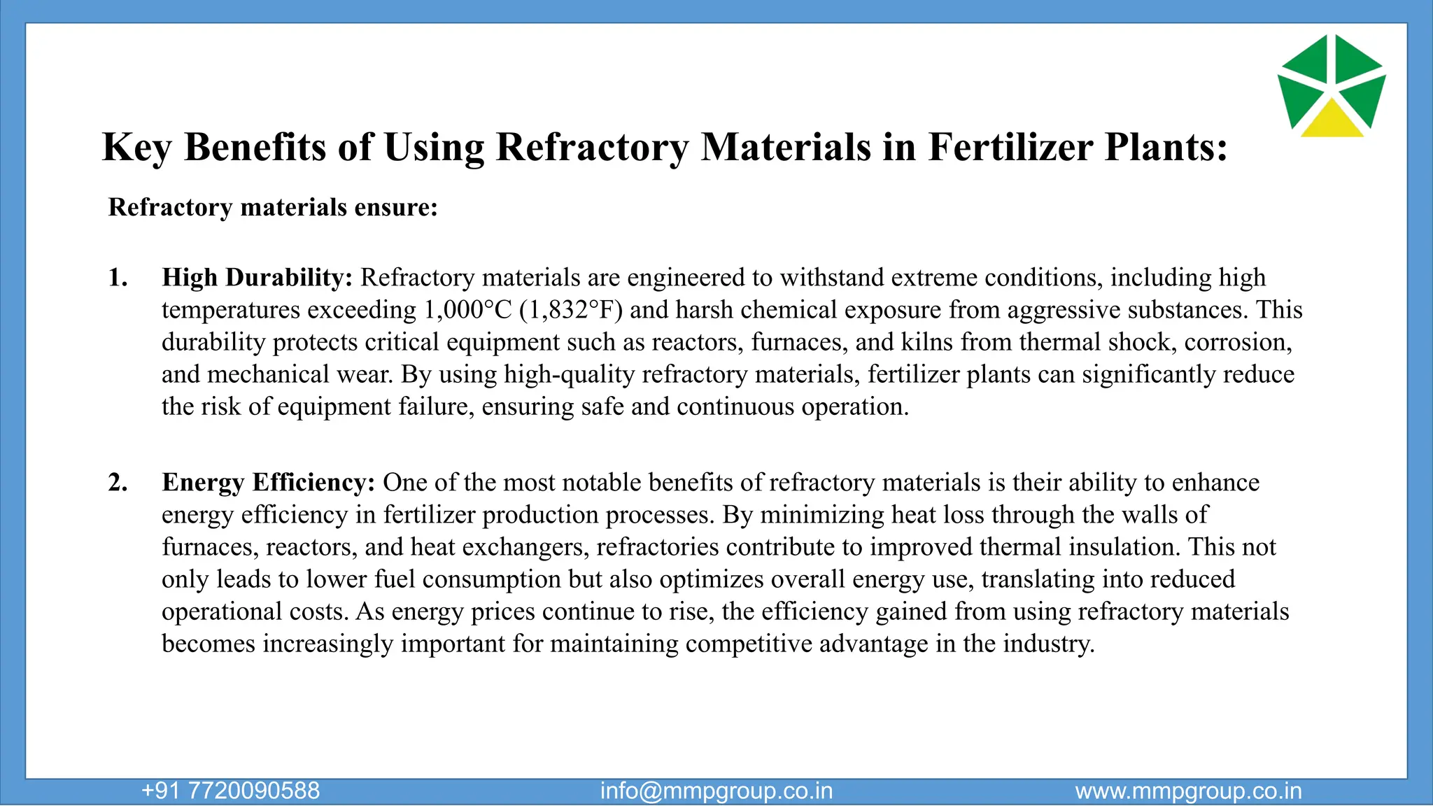 Refractory Materials in Fertilizer Plants | PPTX