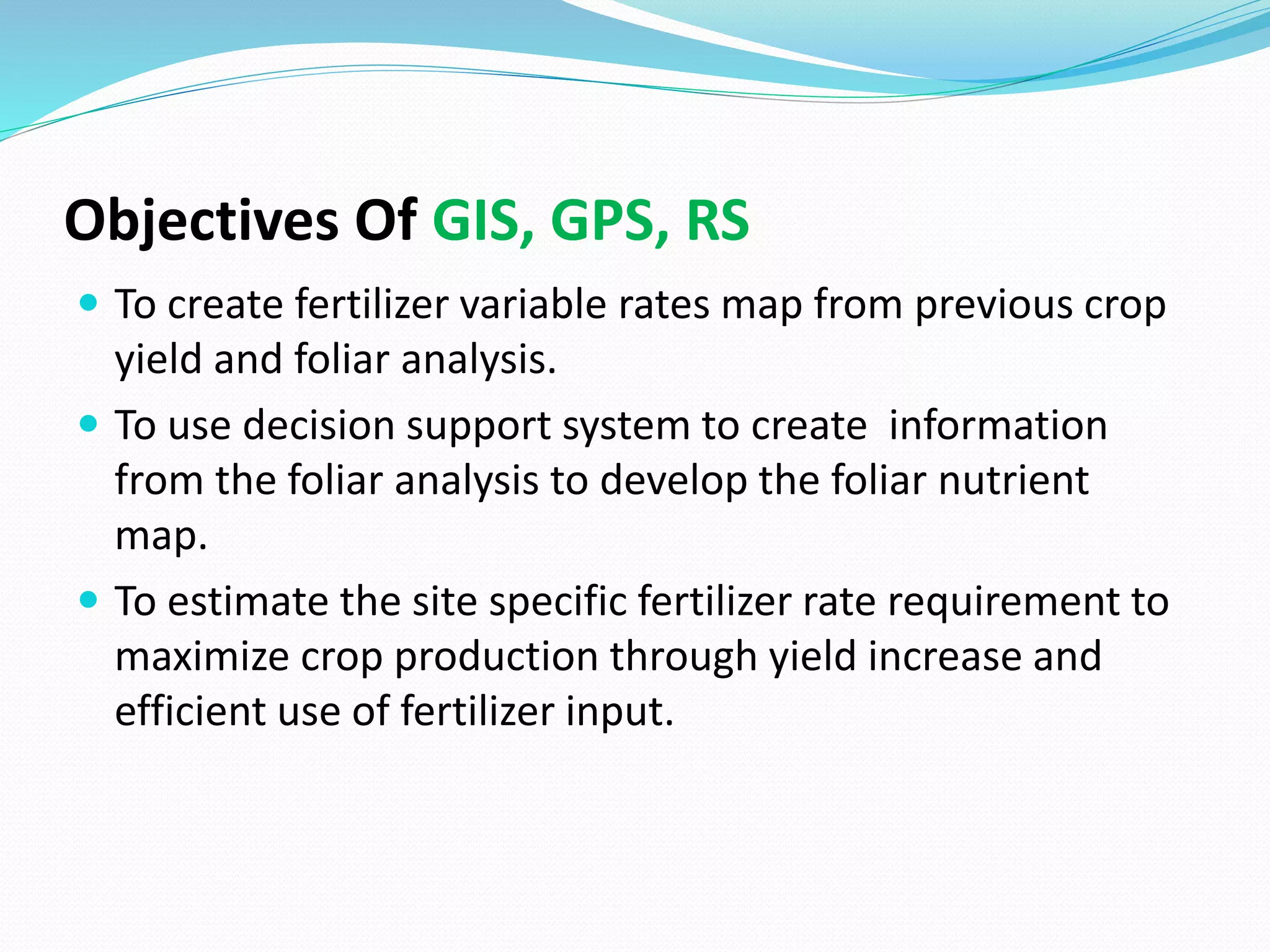 Fertilizer recommendation using geospatial technology | PPTX