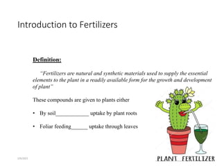 Role of Biofertilizers and chemical fertilizers in agriculture | PPTX