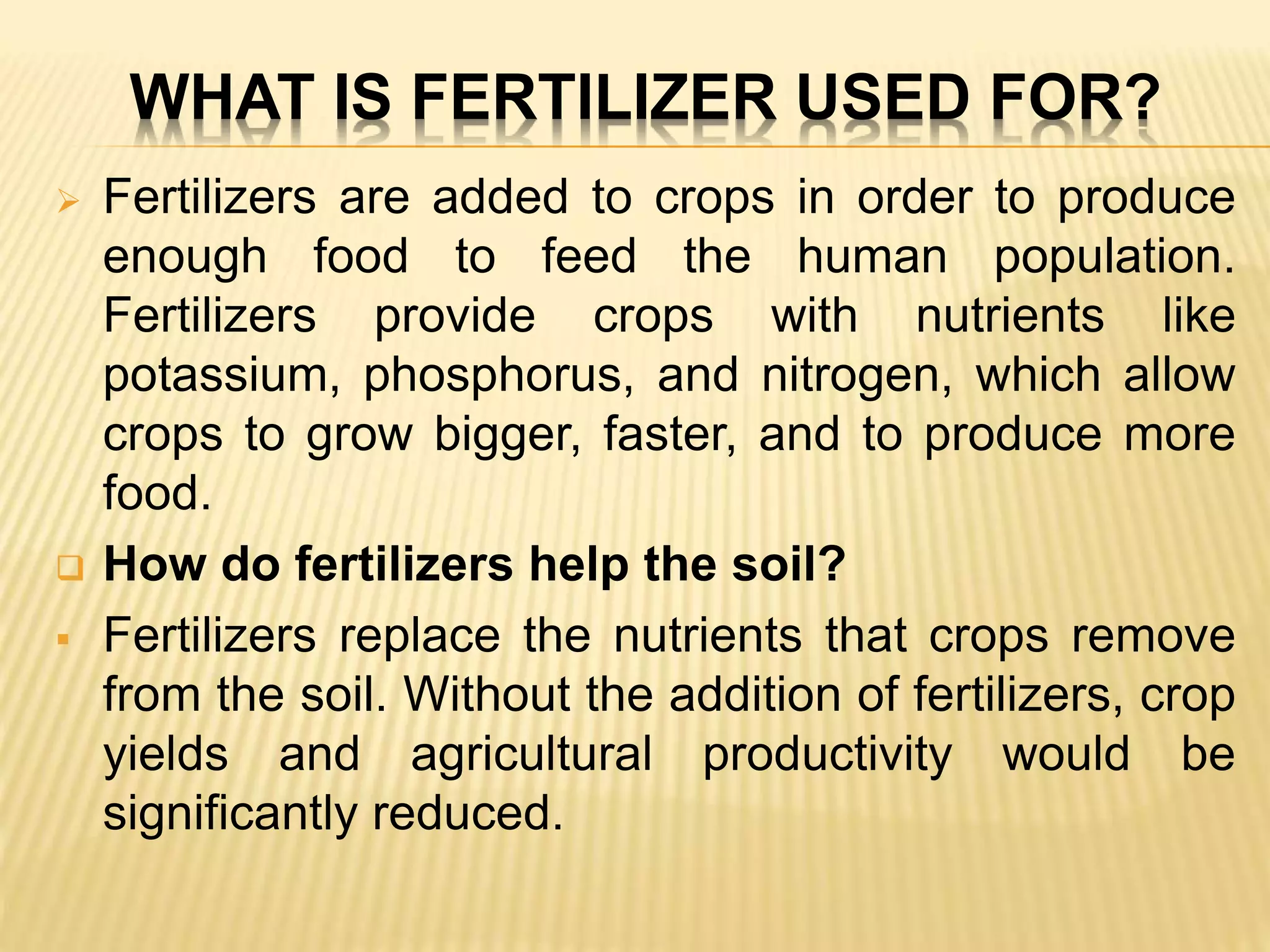 FERTILIZERS.pptx | Agriculture | Industries