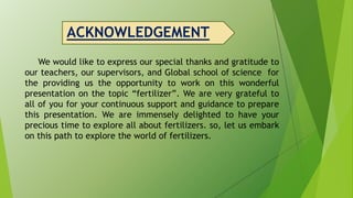 fertilizers and different aspects of it | PPT