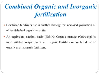 Fertilizers and manures in Aquaculture | PPTX