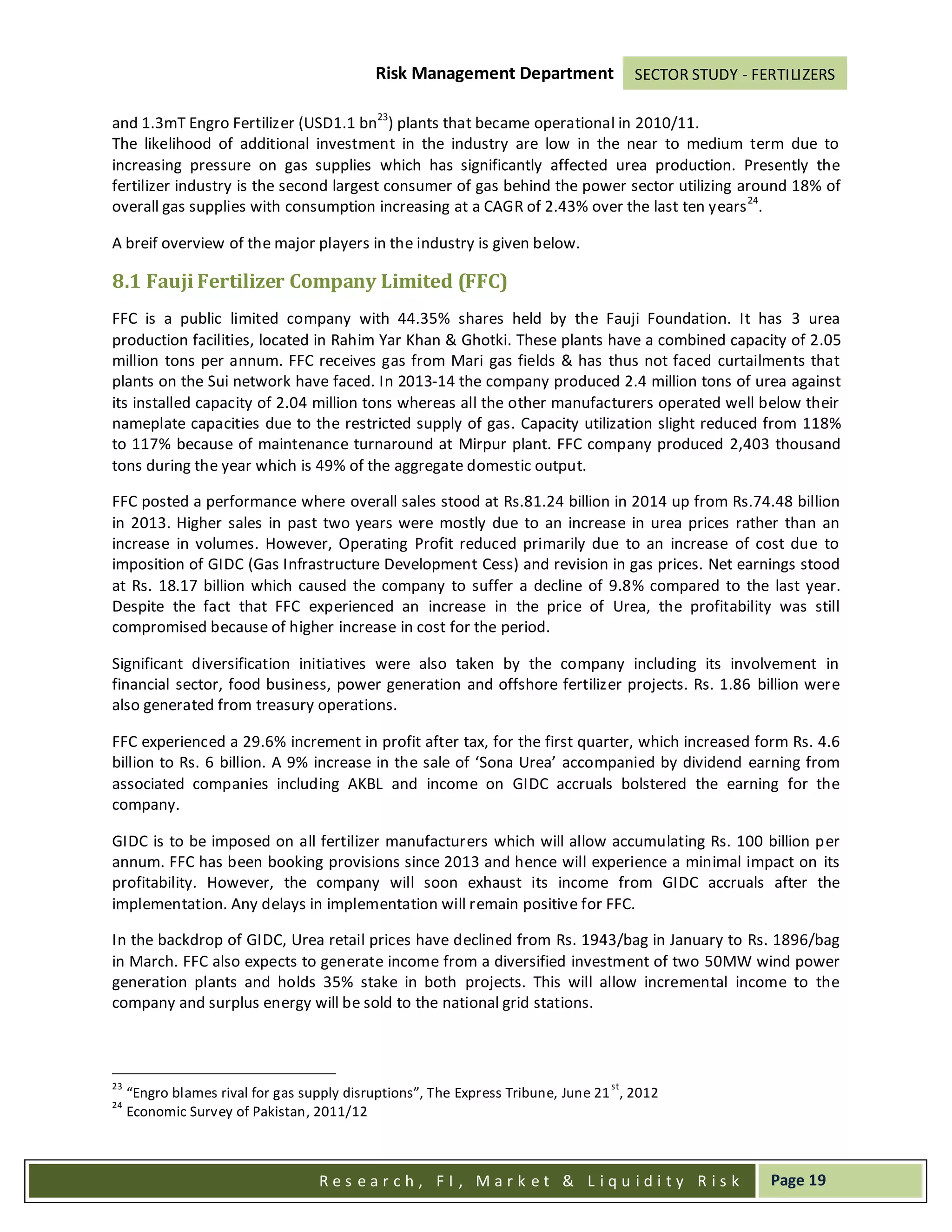 Fertilizer Sector in Pakistan (2015) | PDF