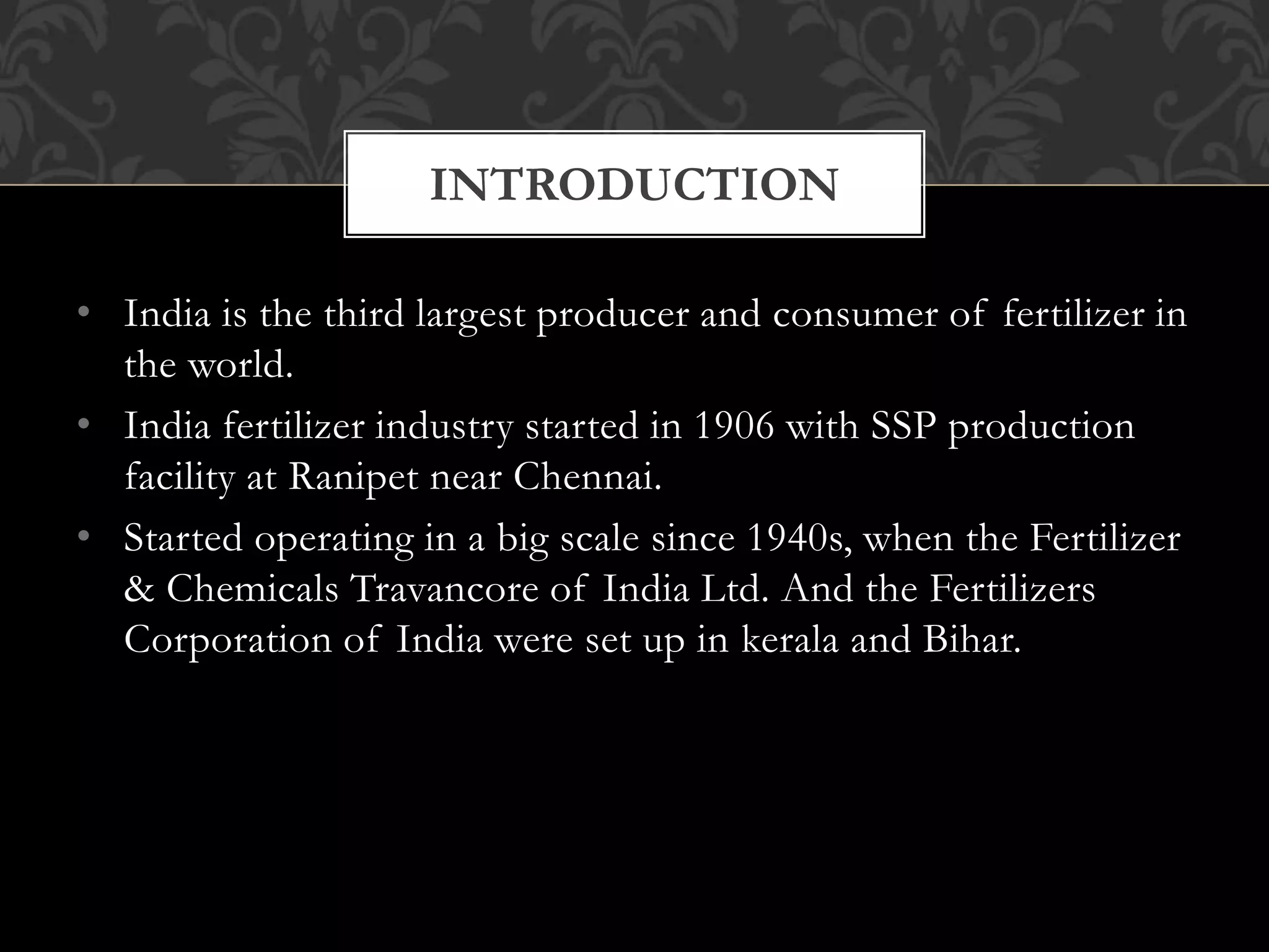 Fertilizers industry in india | PPTX