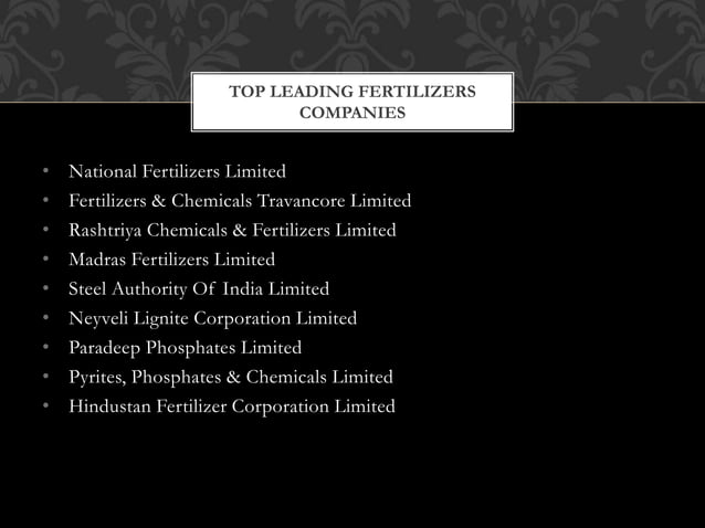Fertilizers industry in india | PPTX