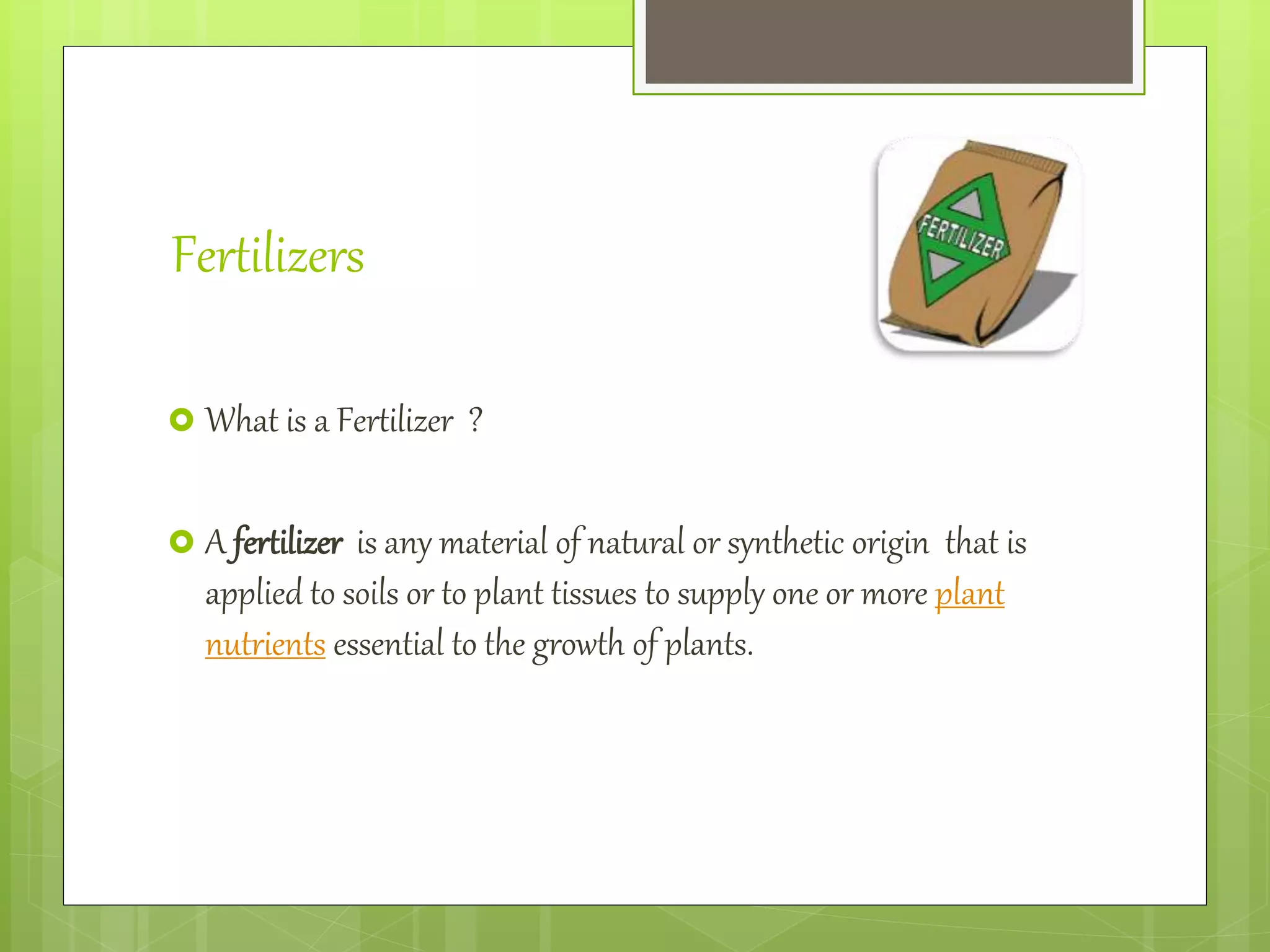 Fertilizers vs manures | PPTX