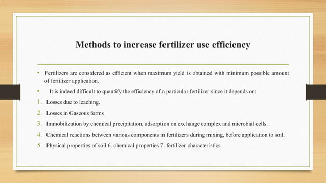 Fertilizer Use Efficiency.pptx | Agriculture | Industries