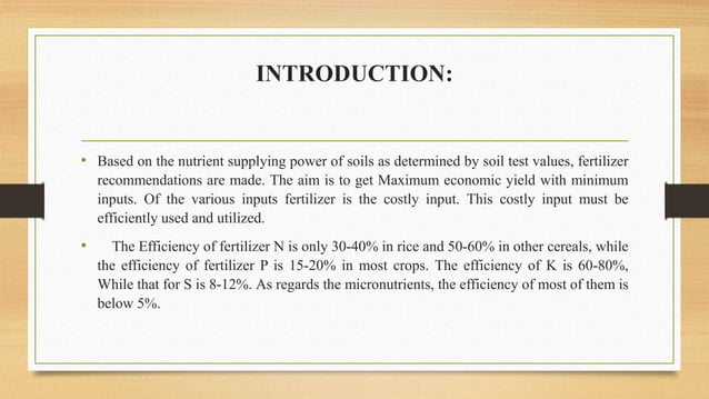 Fertilizer Use Efficiency.pptx | Agriculture | Industries