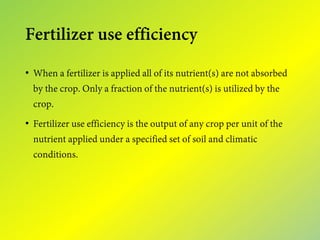 Fertliser use efficiency | PDF