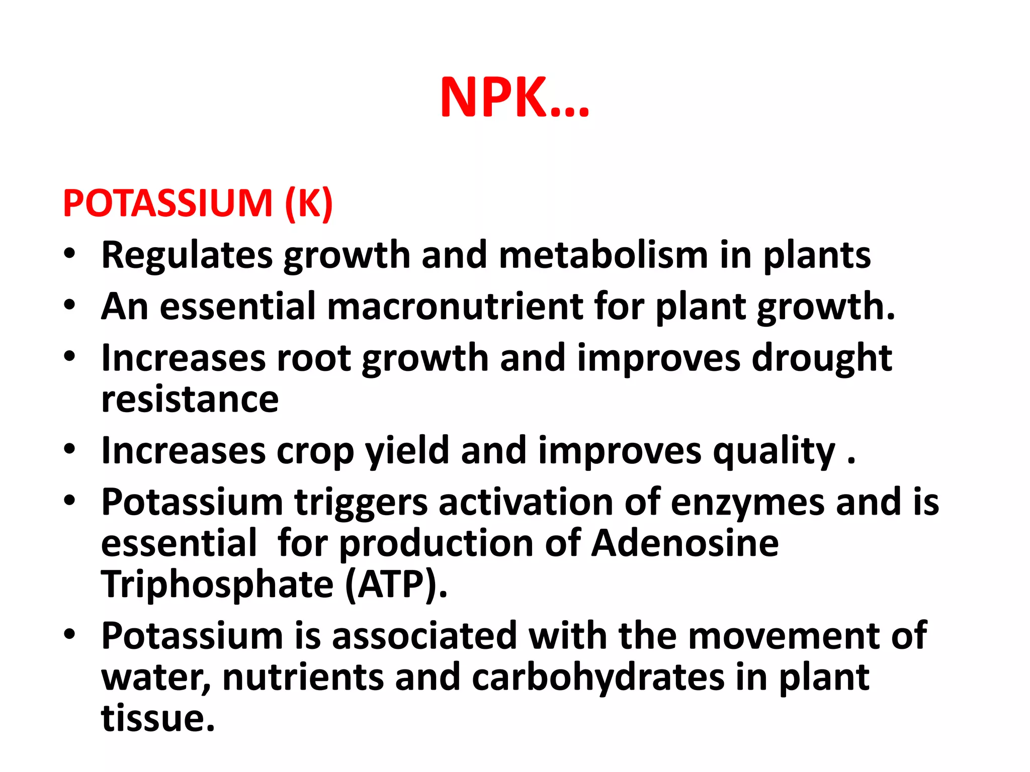FERTILIZERS,FERTILIZER MIXTURES AND NPK CONTENT SMG | PPTX
