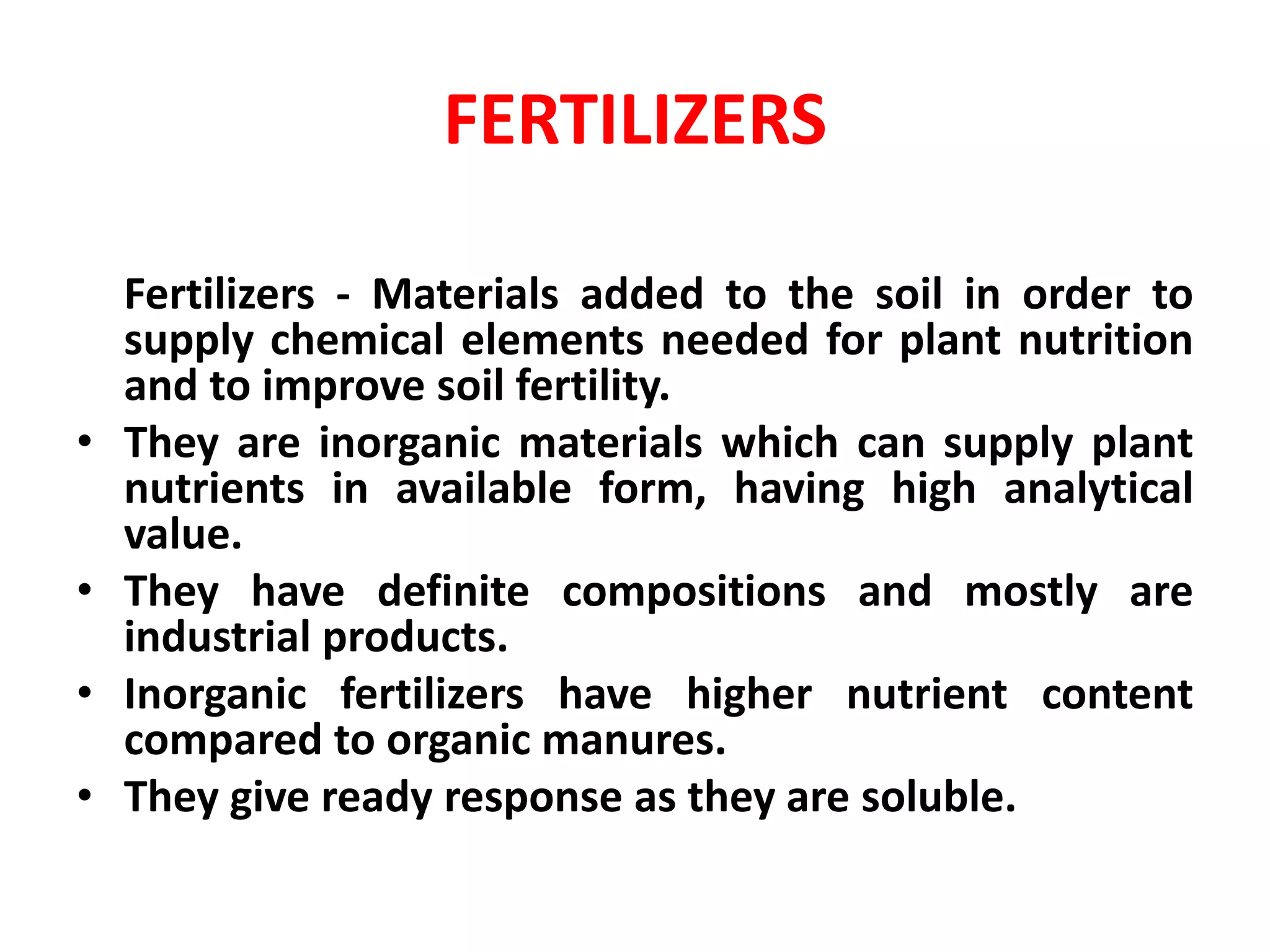 FERTILIZERS,FERTILIZER MIXTURES AND NPK CONTENT SMG | PPTX