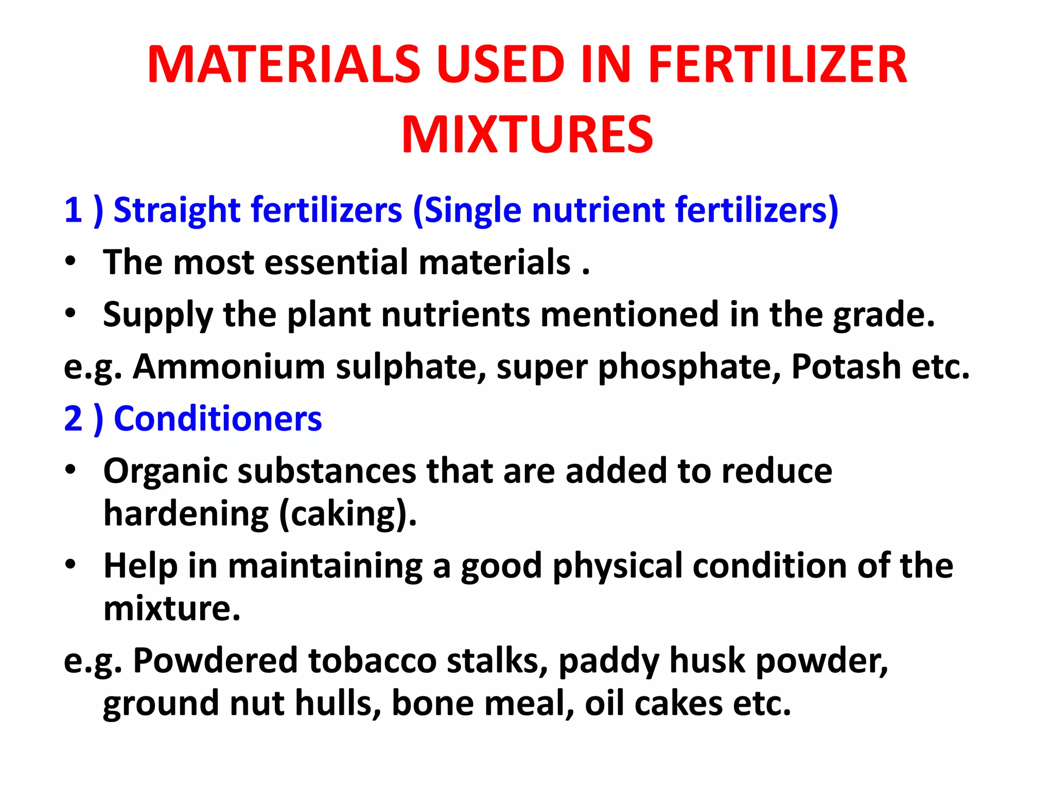 FERTILIZERS,FERTILIZER MIXTURES AND NPK CONTENT SMG | PPTX
