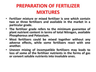 FERTILIZERS,FERTILIZER MIXTURES AND NPK CONTENT SMG | PPTX