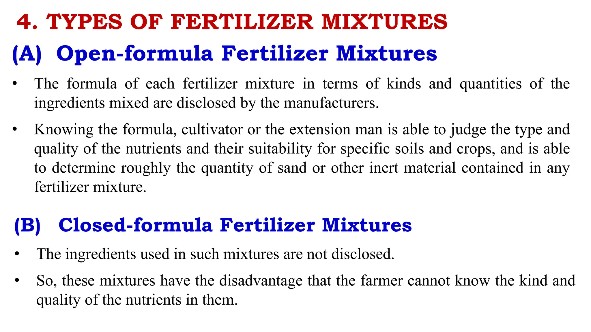 Ferttilizers, definition, types, nature, nutrient content, examples | PDF