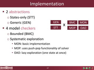 Exploiting Hierarchy in the Abstraction-Based Verification of Statecharts Using SMT Solvers | PPT