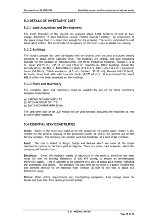 Fesibility study sachet_water_plant | DOC