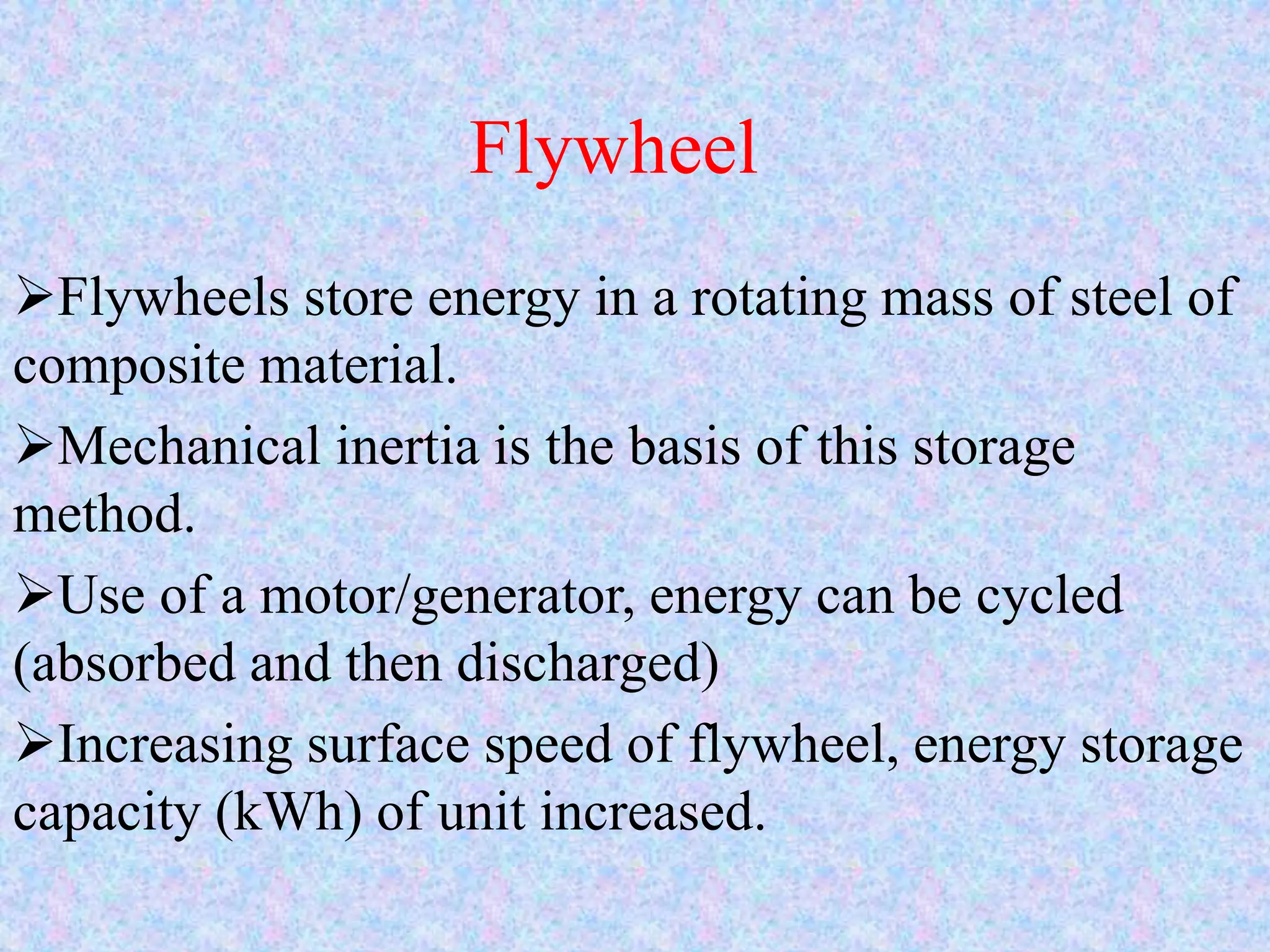 Flywheel Energy Storage System | PPTX
