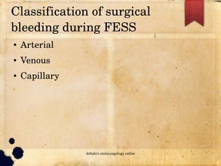 How to reduce bleeding during Endoscopic sinus surgery | ODP