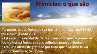 Festa das Primícias - Igreja Adventista do Sétimo Dia | PPTX