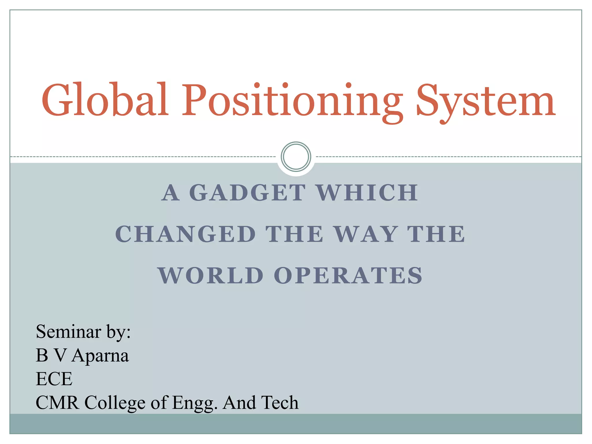 How GPS Changed the World | PPT