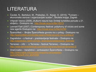 Festivali kao manifestacijski turistički resursi | PPTX