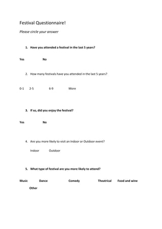 Festival questionnaire | DOCX