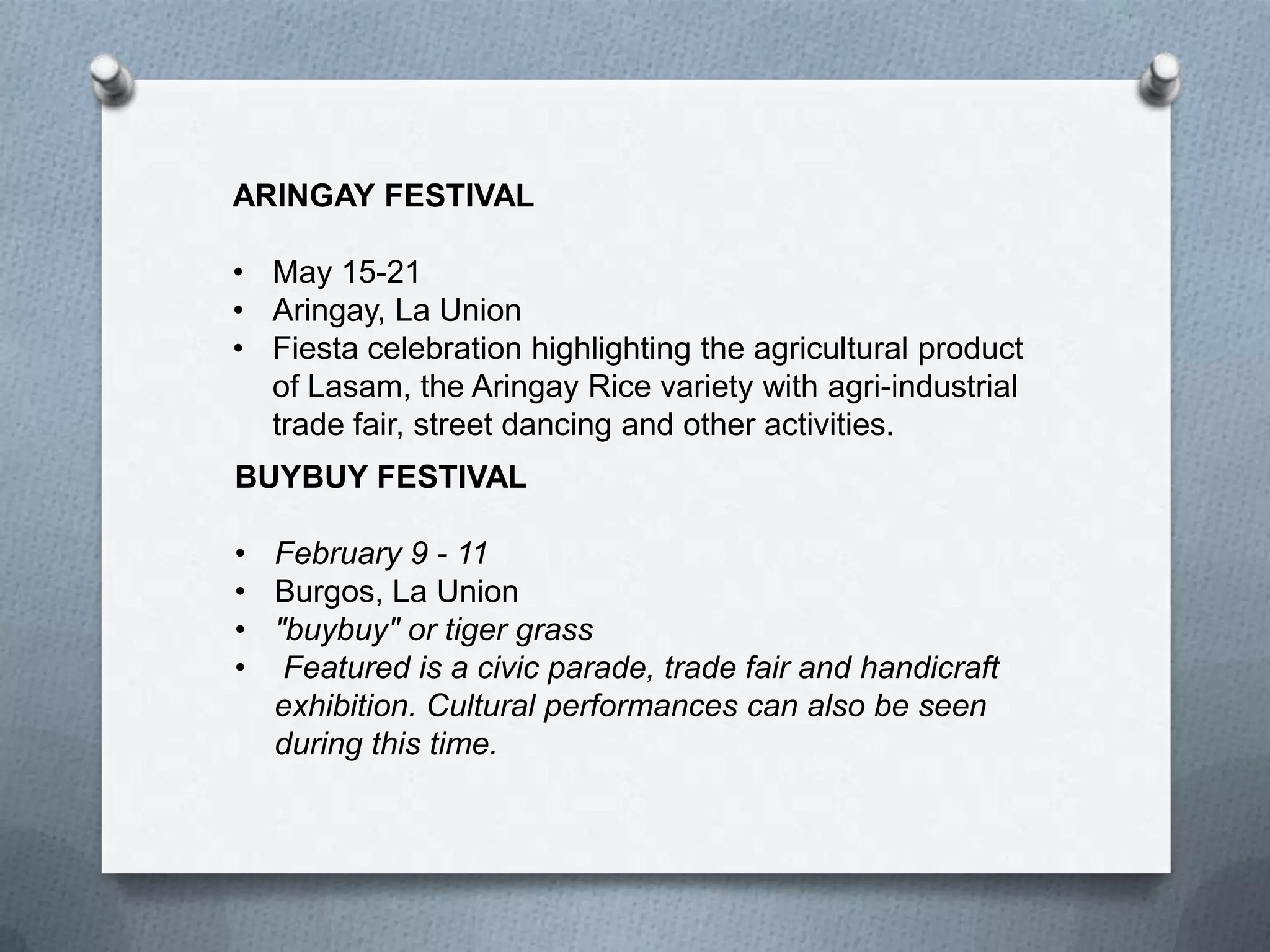 Festivals (REGION 1) Philippines | PPTX