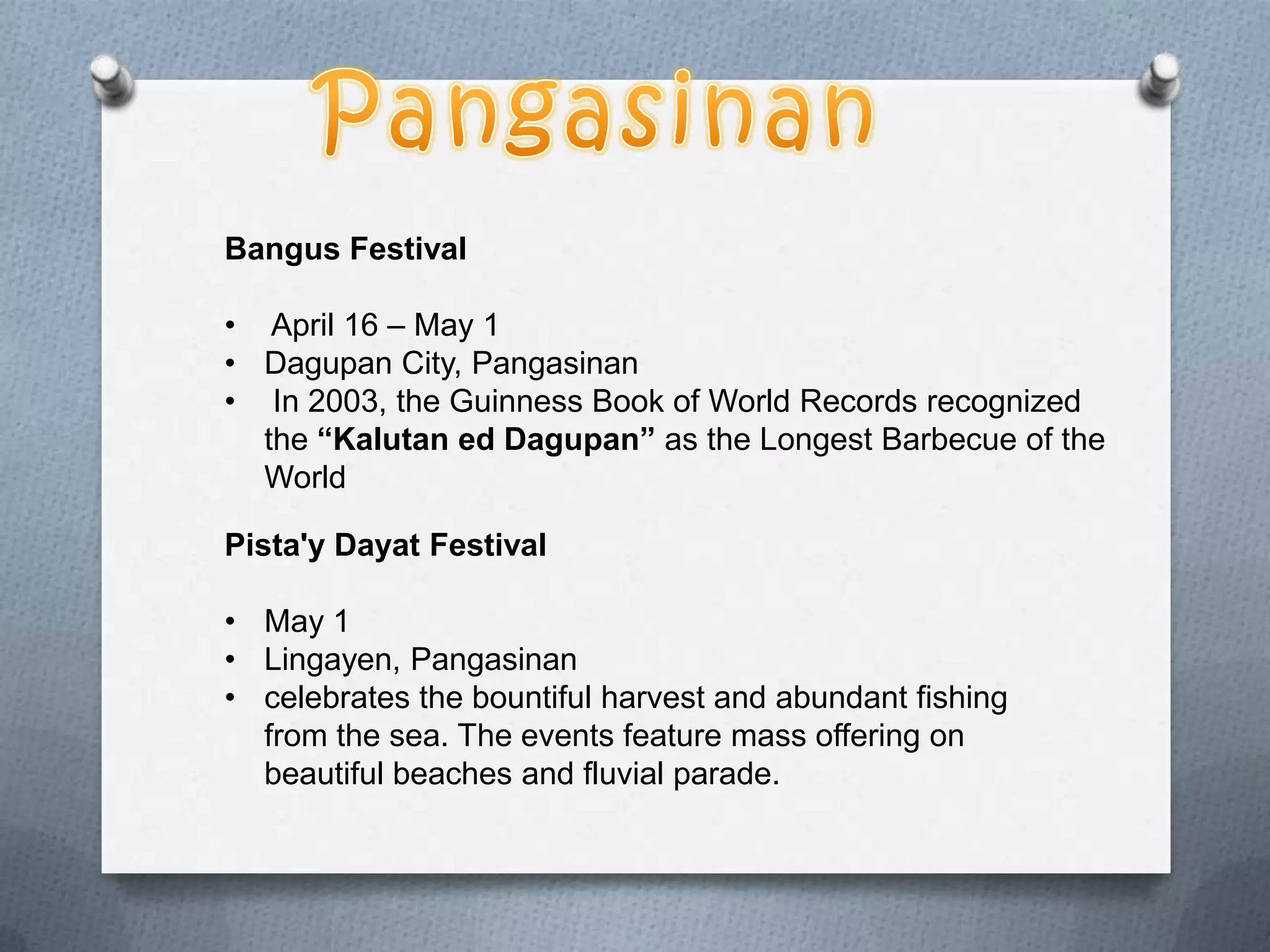 Festivals (REGION 1) Philippines | PPTX
