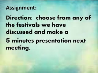 Festivals (juvy) | PPT