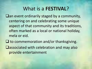 Festivals (juvy) | PPT