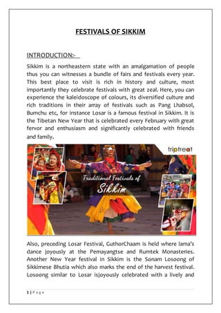 Festivals of sikkim and bhutan | DOCX