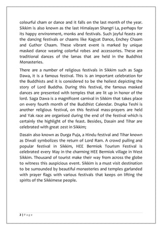 Festivals of sikkim and bhutan | DOCX