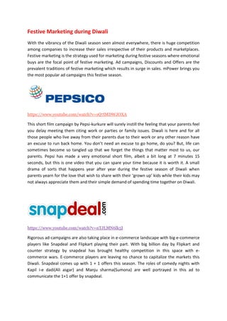 Festive marketing during diwali | PDF