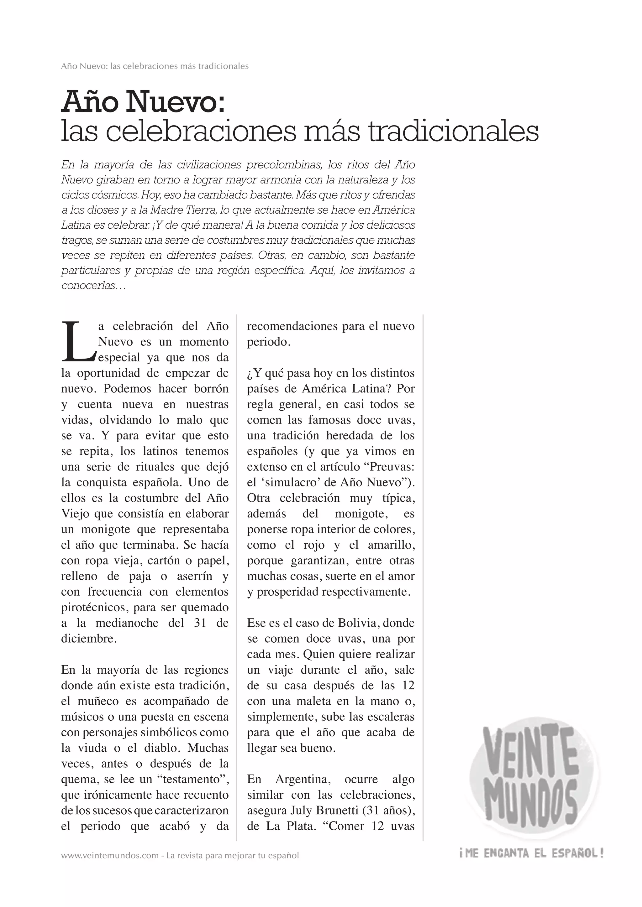 Festividades tradicionales de fin de año cultura | PDF