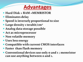 MEMRISTOR | PPTX | Chemistry | Science