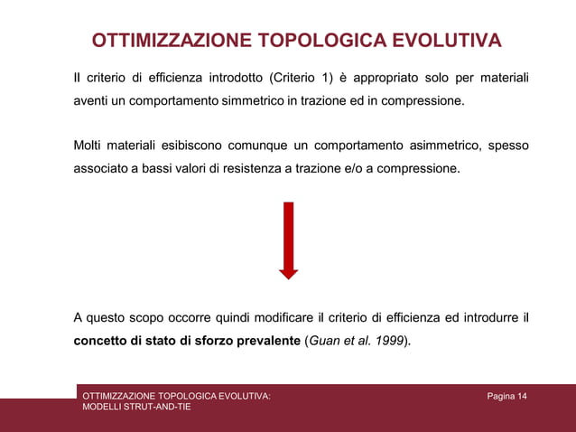 OTTIMIZZAZIONE TOPOLOGICA EVOLUTIVA: MODELLI STRUT-AND-TIE | PPT