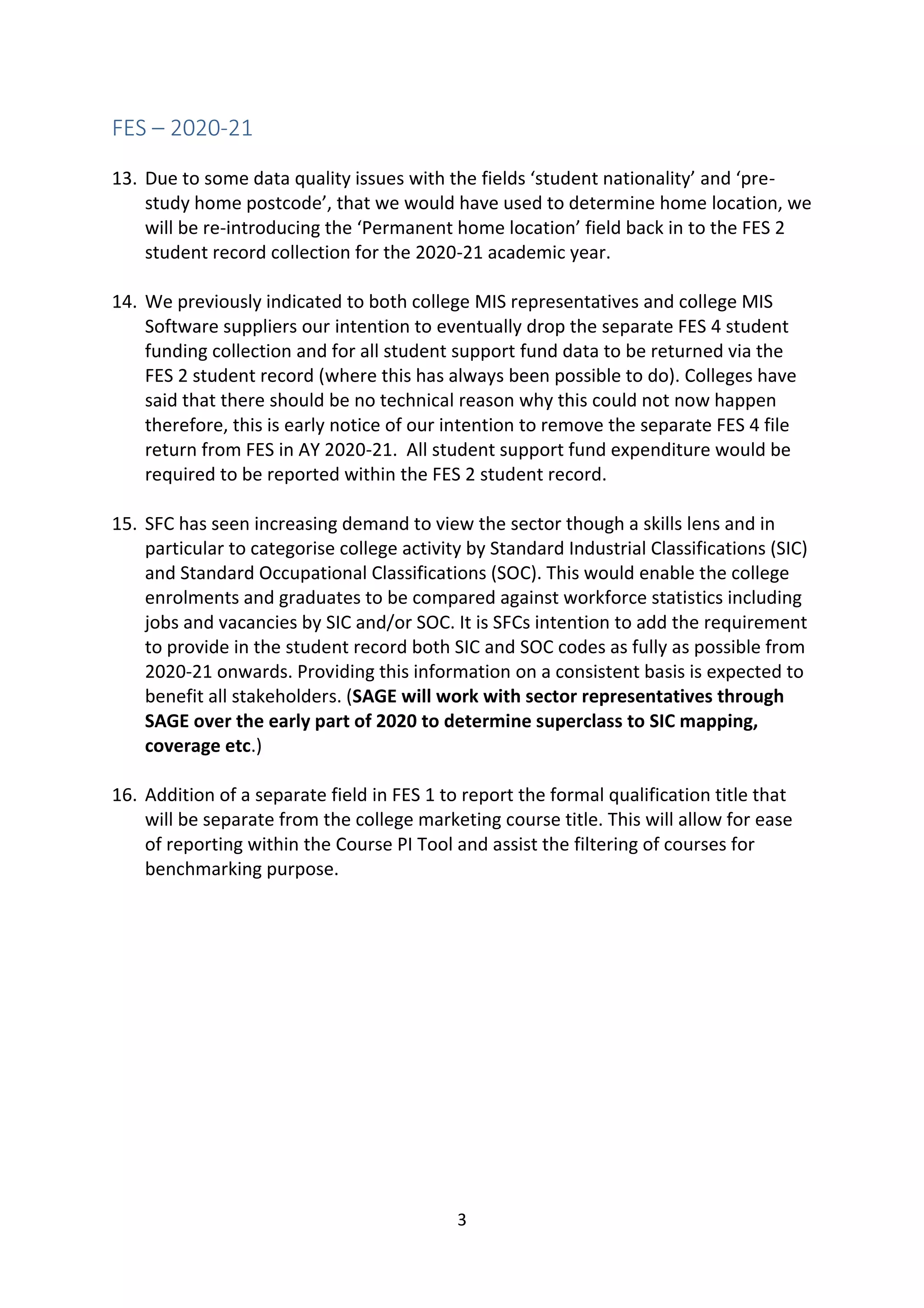 FES Update Summary | PDF