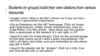 Teaching Citations at Explanations | PPT