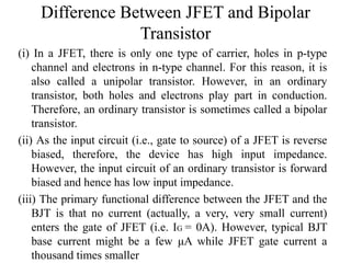 FIELD EFFECT TRANSISTERS (FET) | PPTX