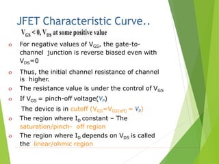 JUNCTION FIELD EFFECT TRANSISTOR CHARACTERISTICS | PPTX