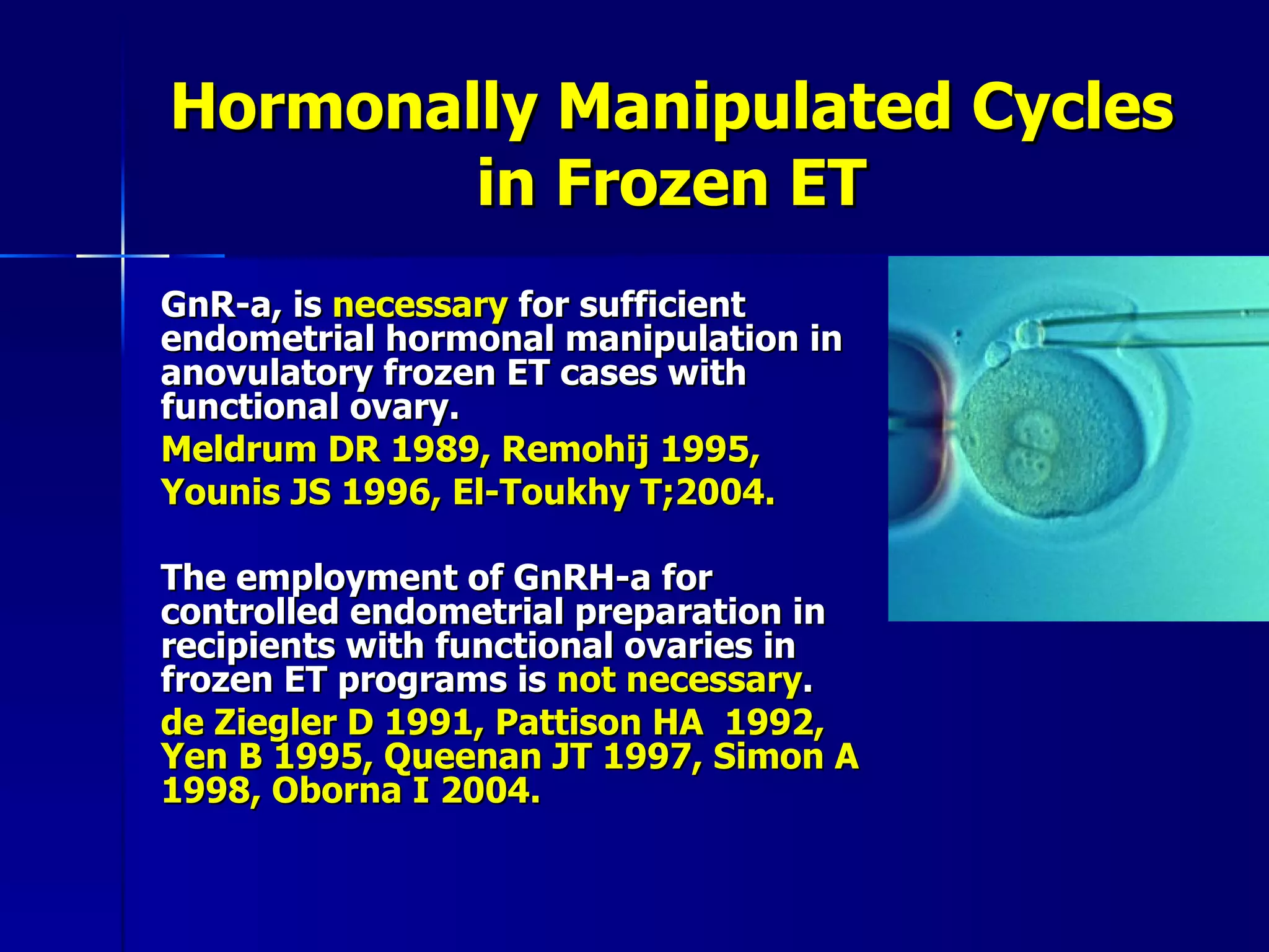 ENDOMETRIAL PREPARATION IN FROZEN EMBRYO TRANSFER CYCLES | PPT