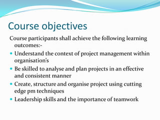 Fetac level 6 certificate in project managment | PPTX