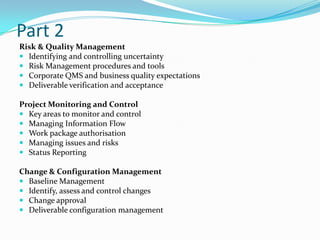 Fetac level 6 certificate in project managment | PPTX