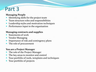 Fetac level 6 certificate in project managment | PPTX