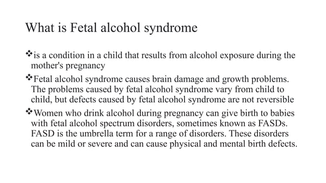 Fetal Alcoholic Syndrome presentation by | PPT