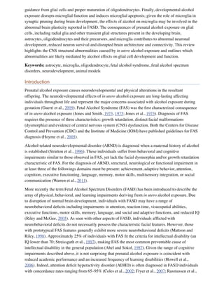 Fetal alcohol spectrum disorders: an overview from the glia perspective ...