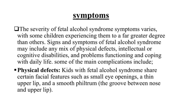 Fetal alcohol syndrome | PPT